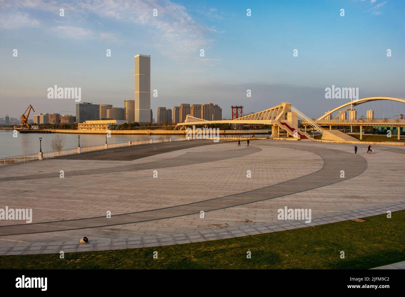 Bridge over Huangpu river in Shanghai city China Stock Photo - Alamy