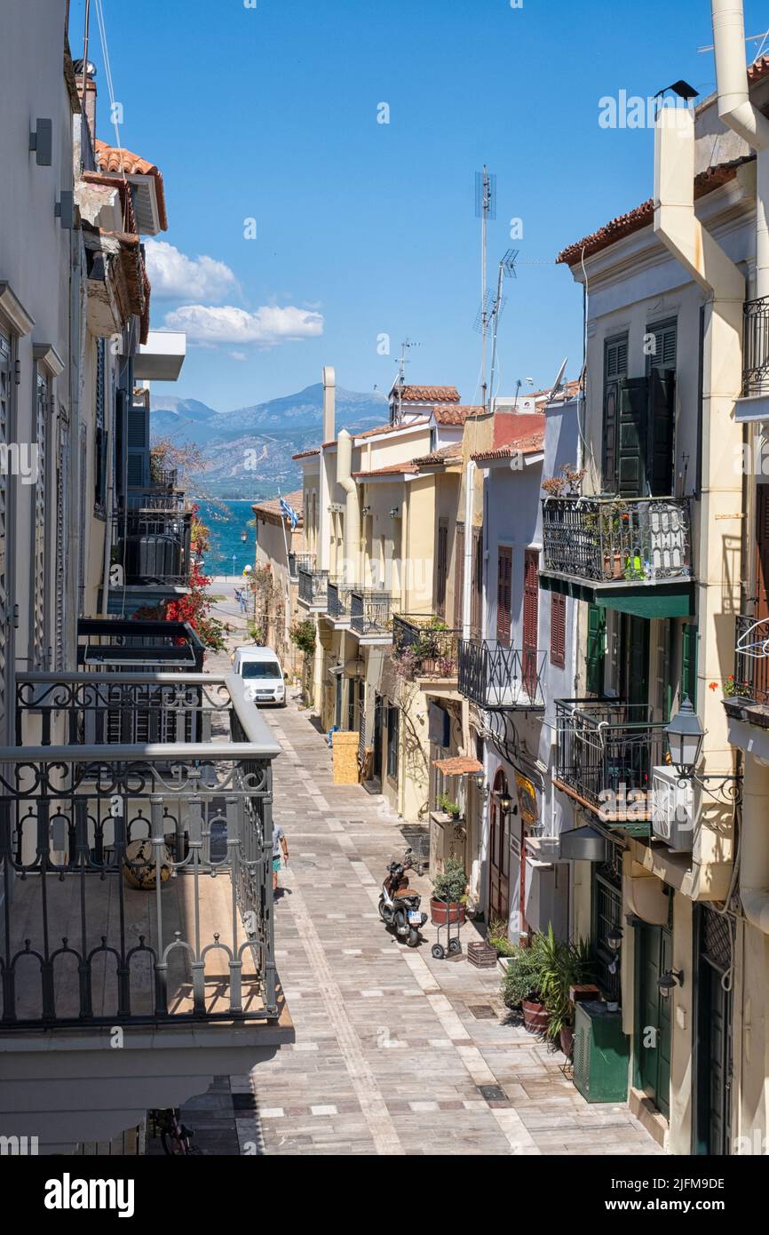 Street Old Town Nafplio Peloponnese Greece Europe Stock Photo - Alamy
