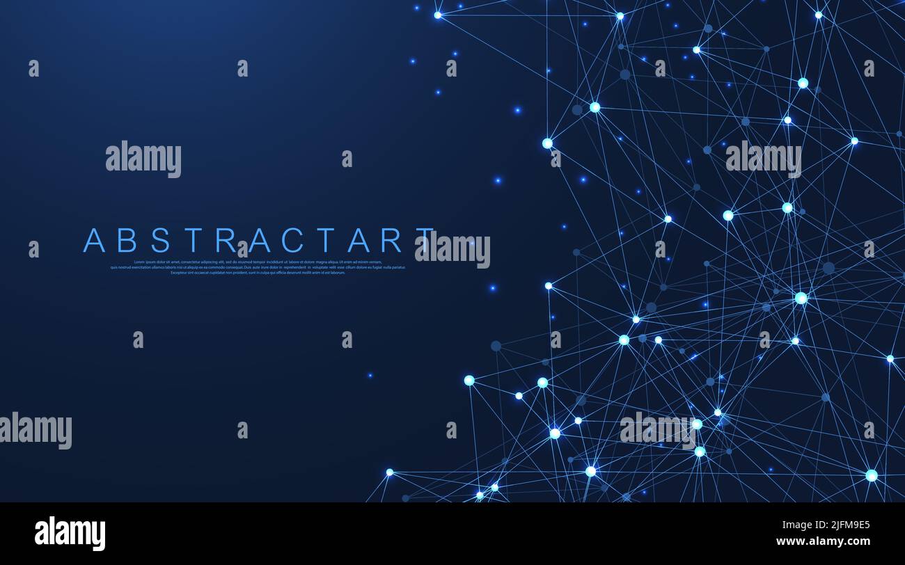 Technology abstract lines and dots connection background. Connection ...