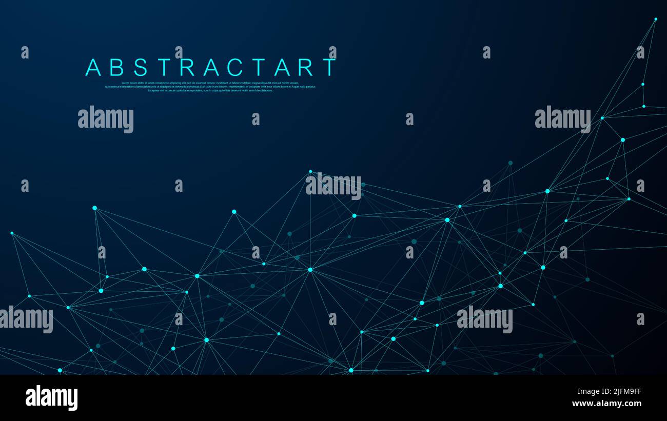 Technology abstract lines and dots connection background. Connection ...