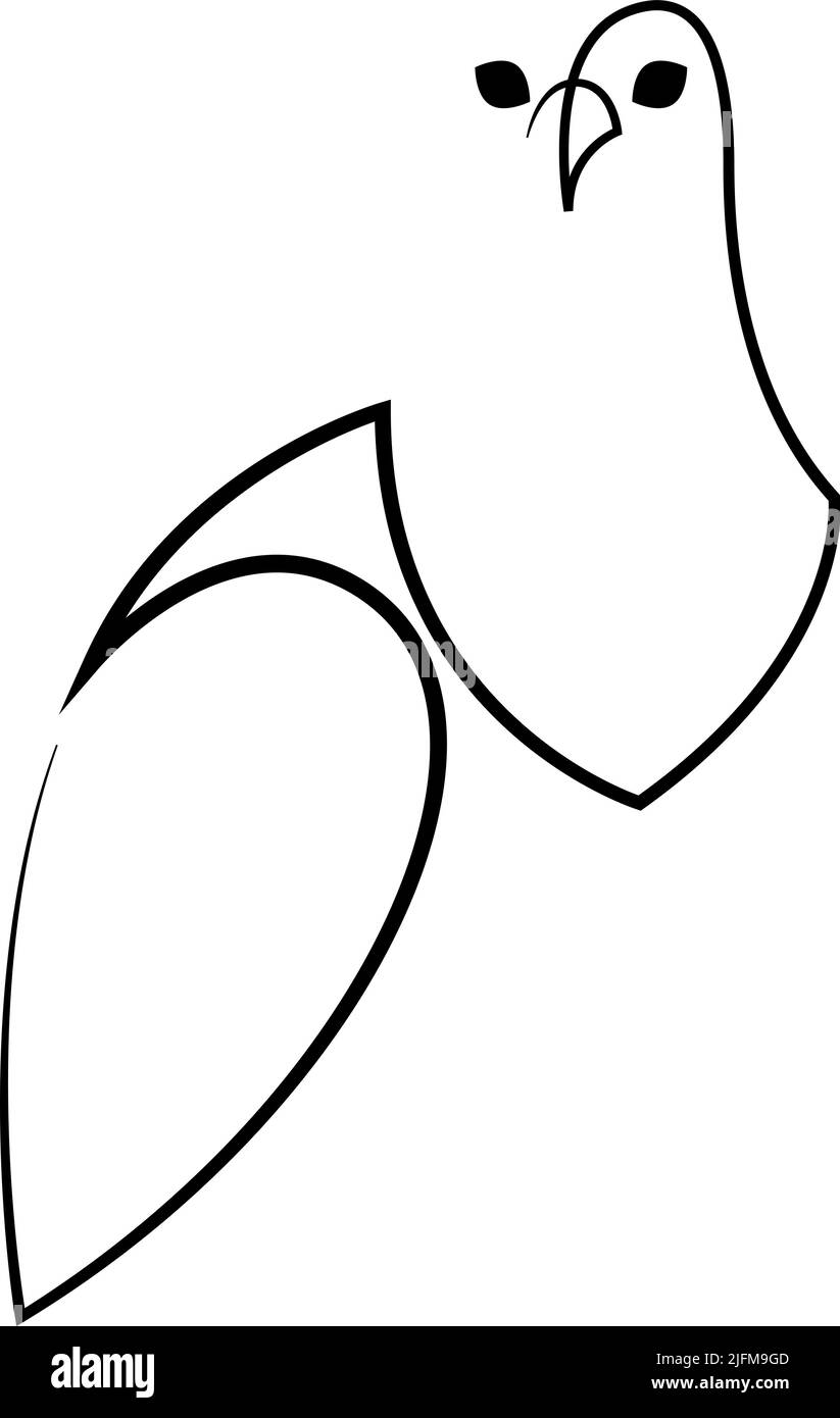 One line bird design silhouette. Hand drawn minimalism style vector ...
