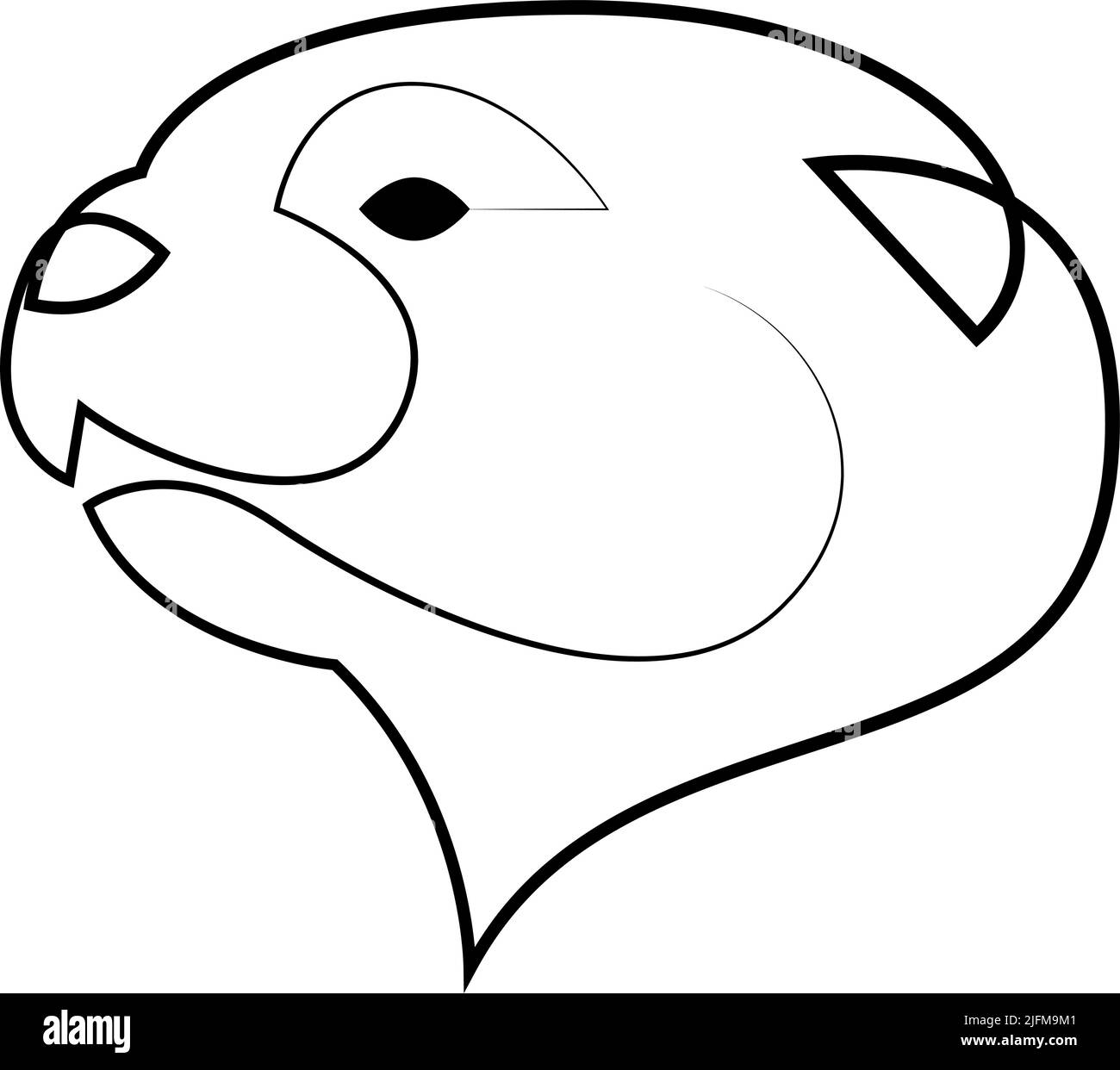 Single continuous line drawing of otter for logo identity. Otter animal ...