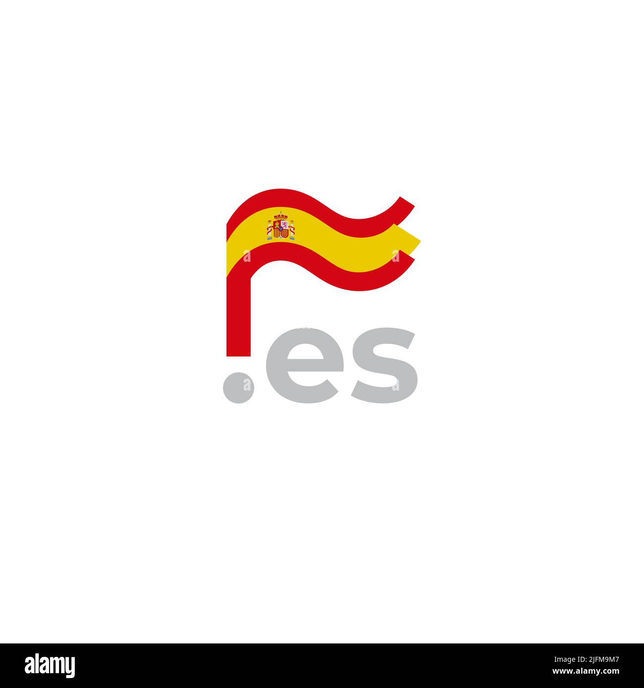 Spain flag icon. Original simple design of the spanish flag on a white ...