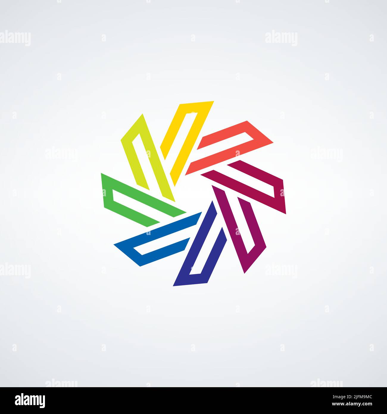 Vector abstract circle round colorful swirl origami logo design ...