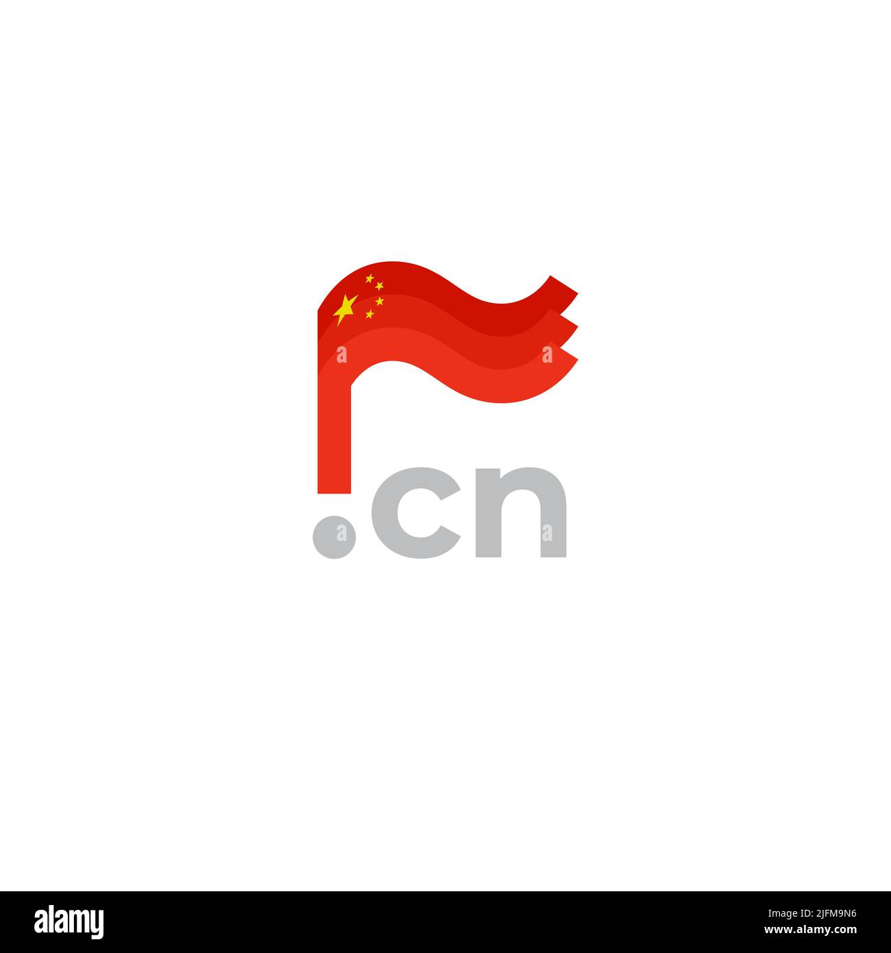 China flag icon. Original simple design of the chinese flag on a white ...