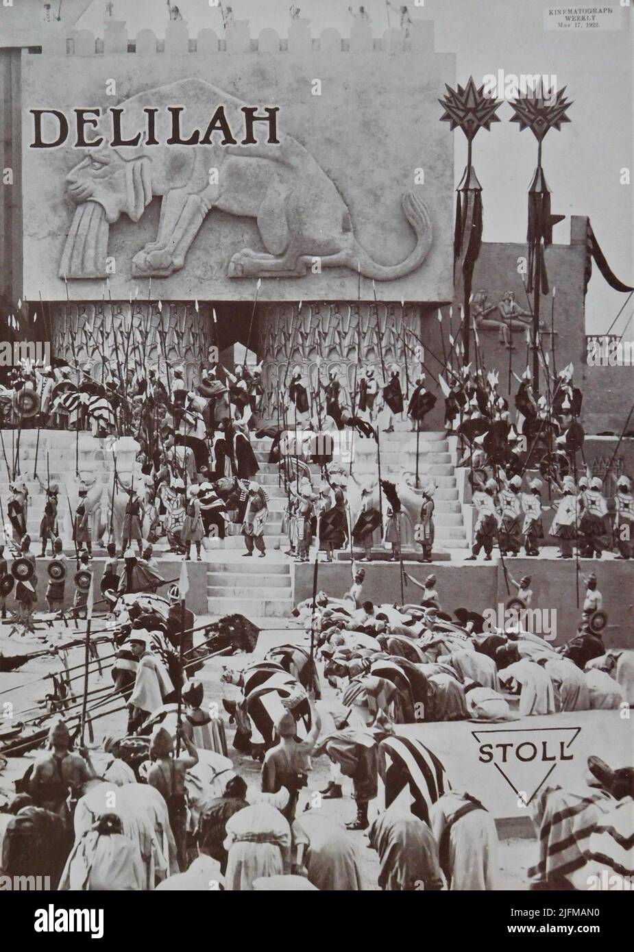 Epic Setting for MARIA CORDA and ALFREDO GALOAR in SAMSON AND DELILAH / SAMSON UND DELILA 1922 ...