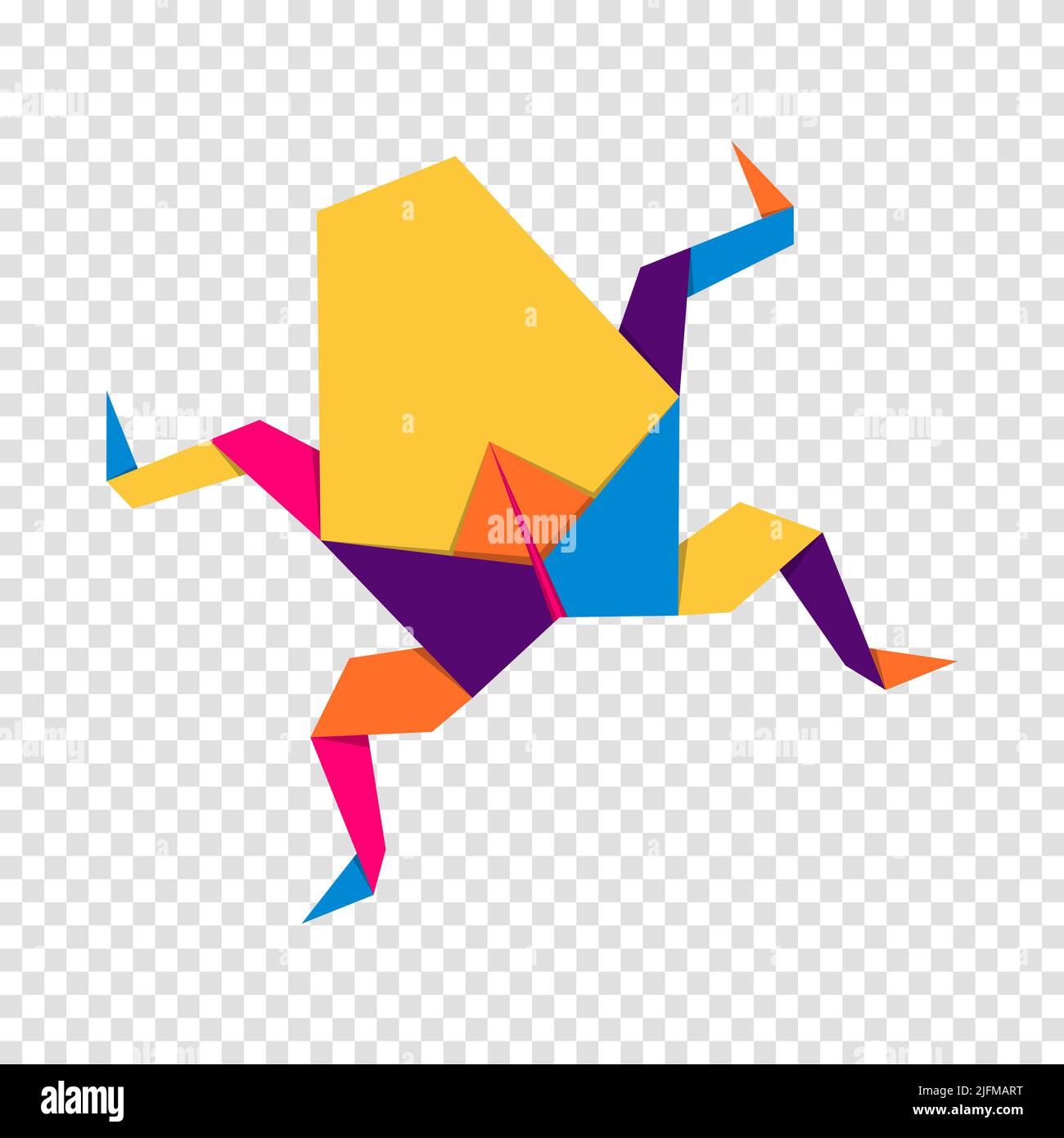 Frog origami. Abstract colorful vibrant frog logo design. Animal ...