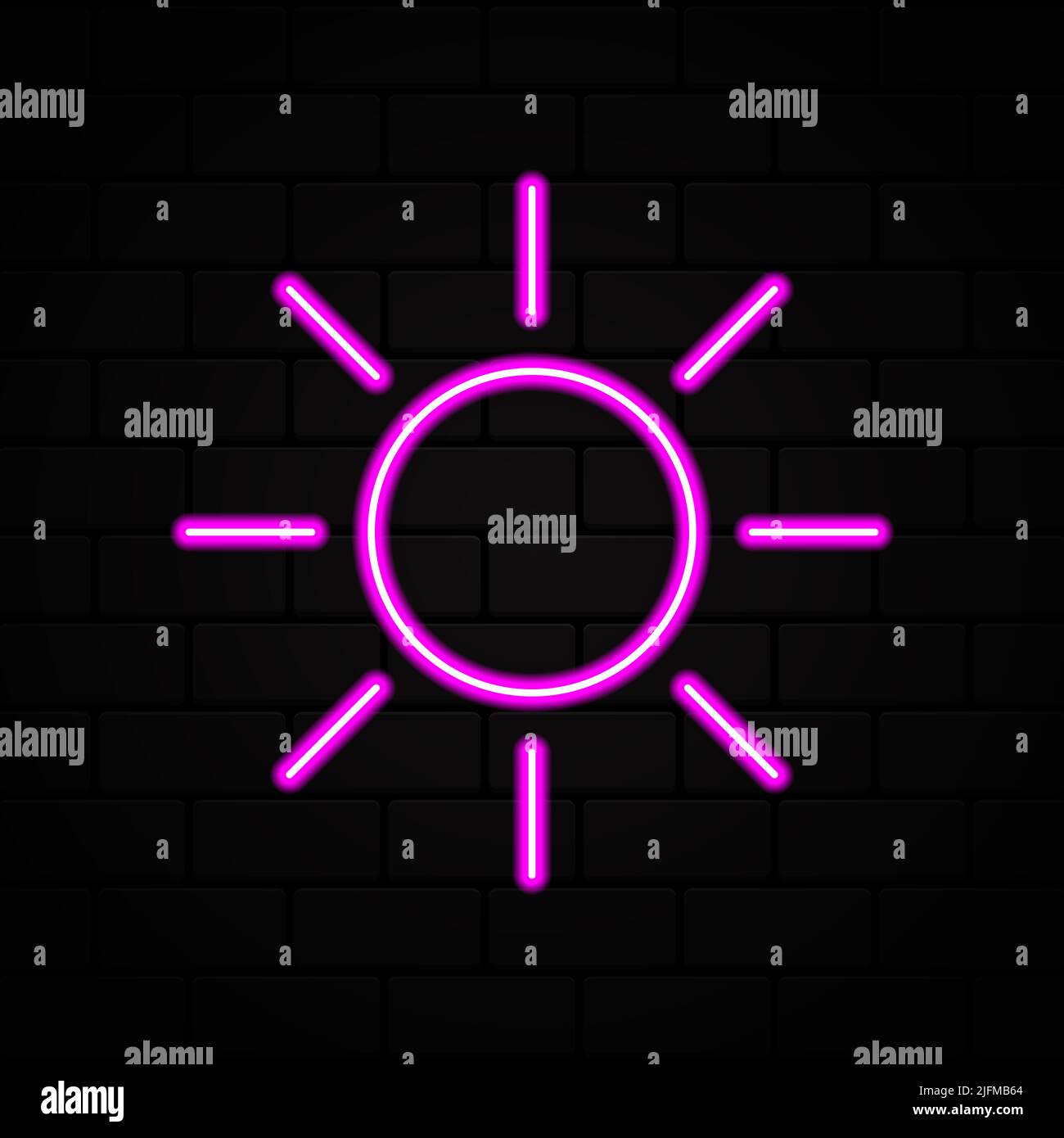 Brightness. Sun neon icon. Neon vector icon. Vector illustration Stock ...