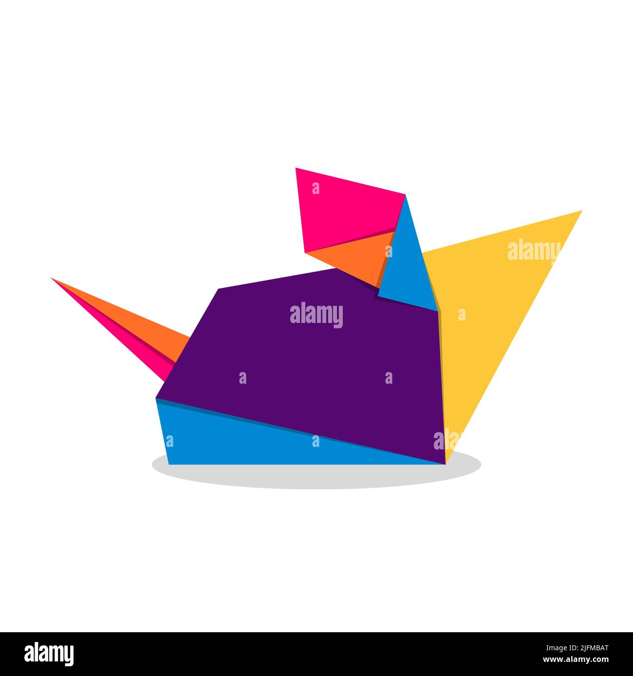 Mouse origami. Abstract colorful vibrant mouse logo design. Animal ...