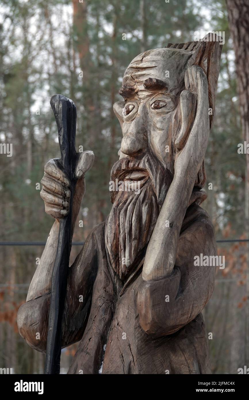 Kiev, Ukraine February 6, 2021: Fairy tale characters in the park made ...
