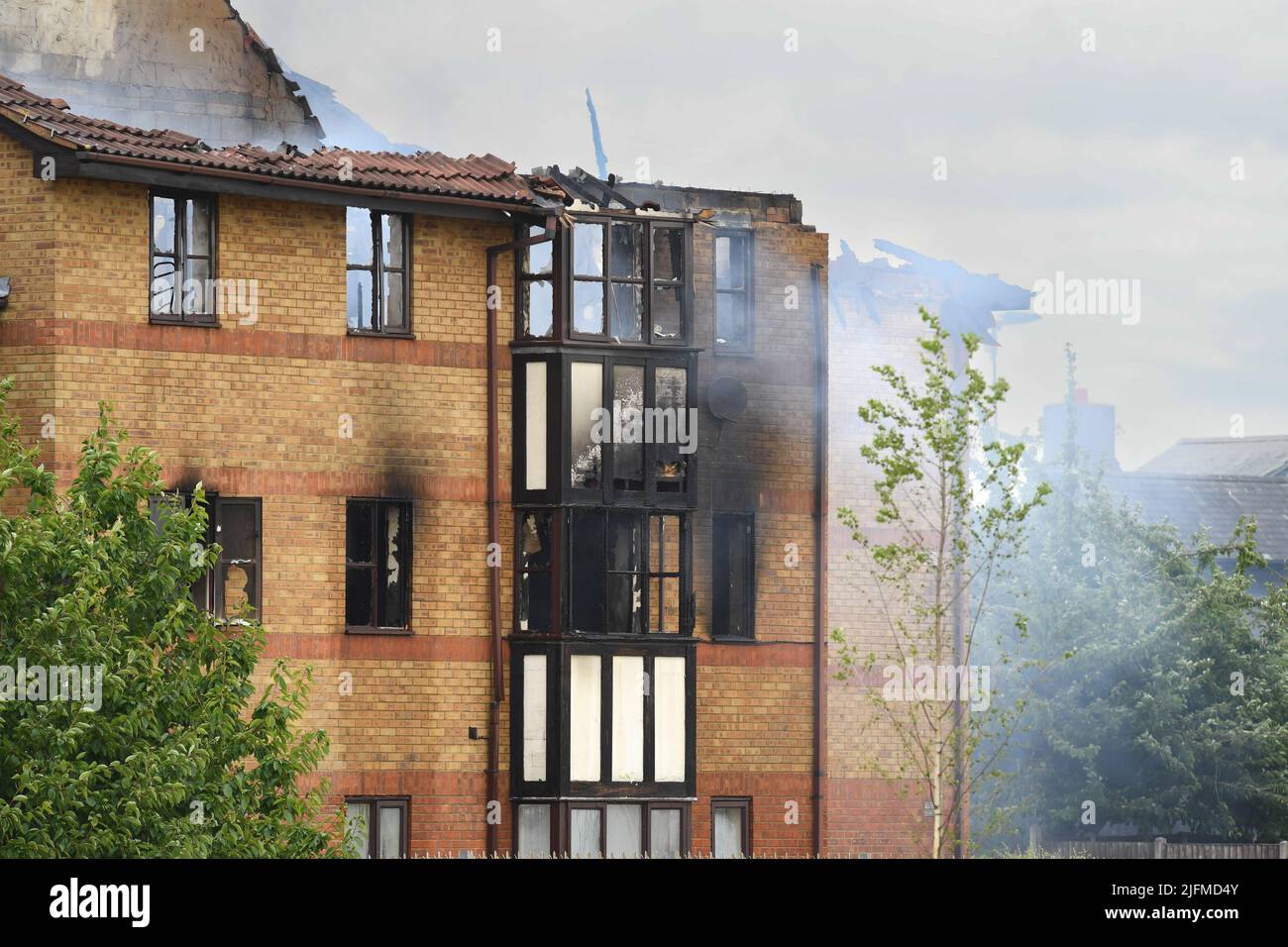 The scene of a gas blast in Redwood Grove, Bedford, where two people ...