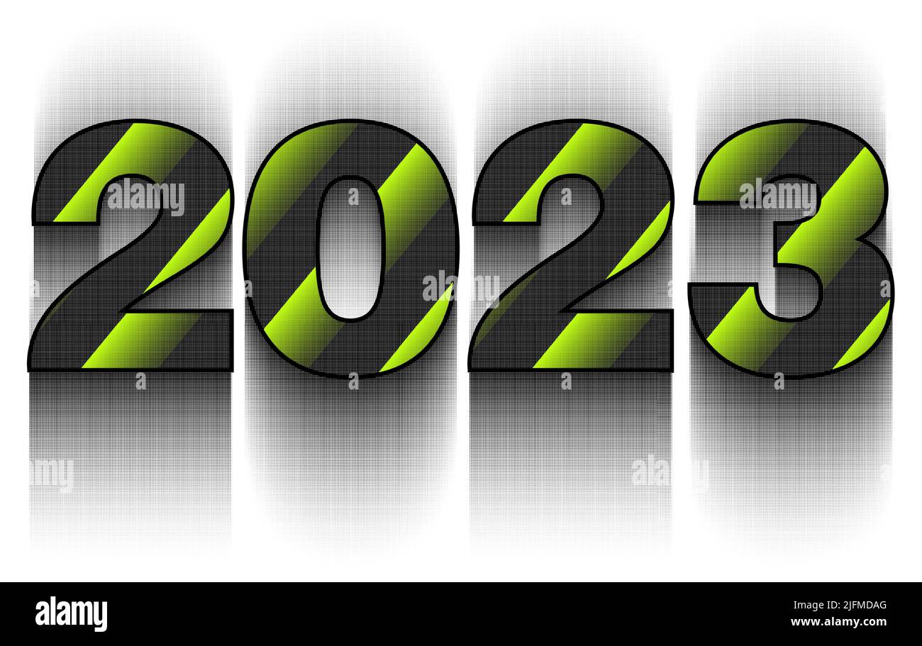 Halftone numbers 2023 on a white background. 2023 calendar header Stock ...