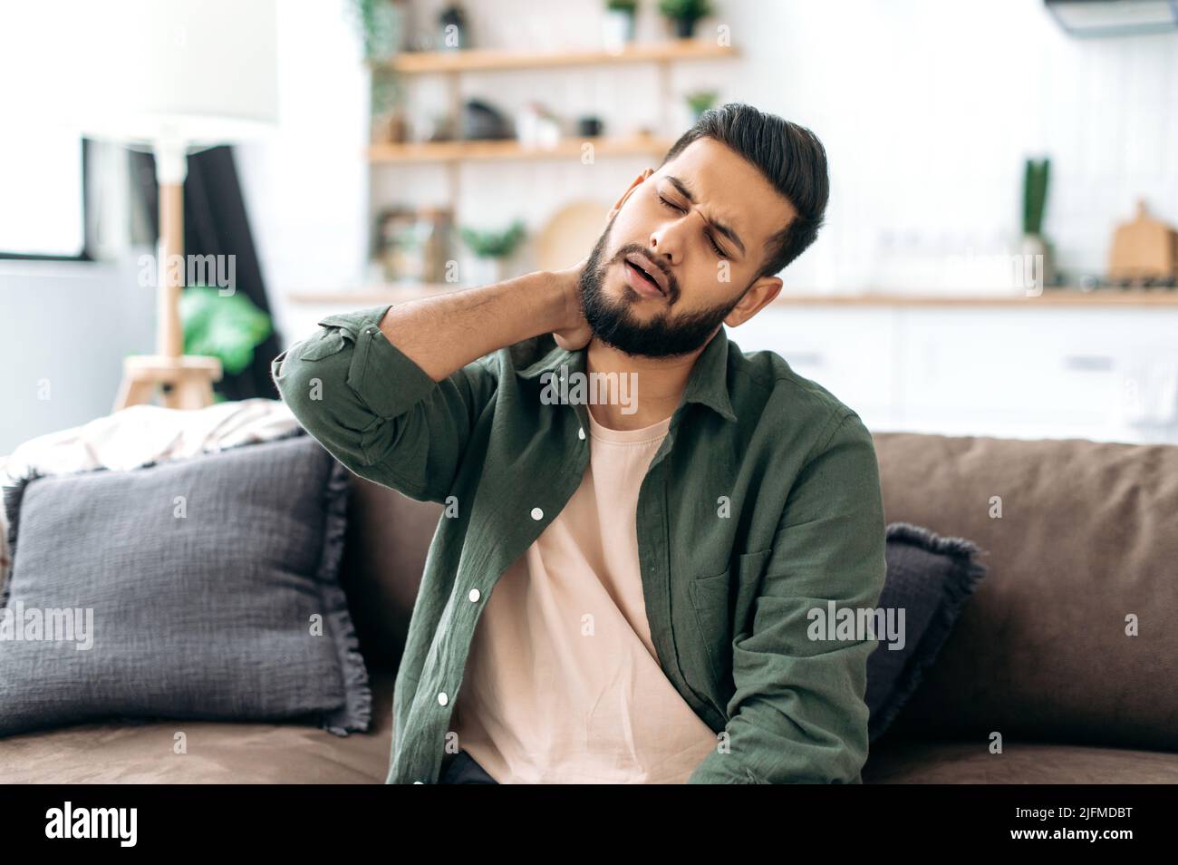 Indian man backache pain illness hi-res stock photography and images ...