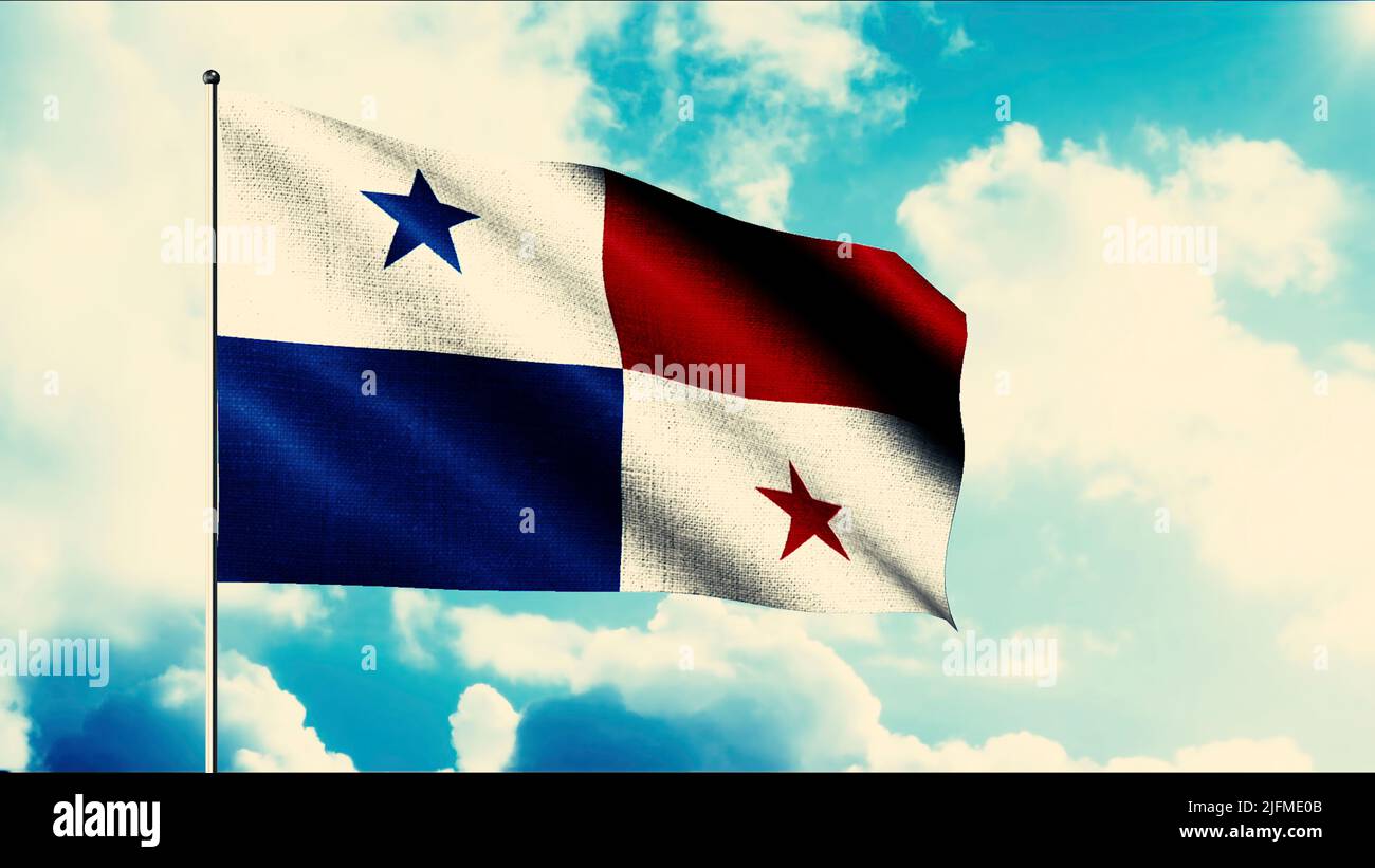 Beautiful flags are flying in sky. Motion. Flag on flagpole is flying ...