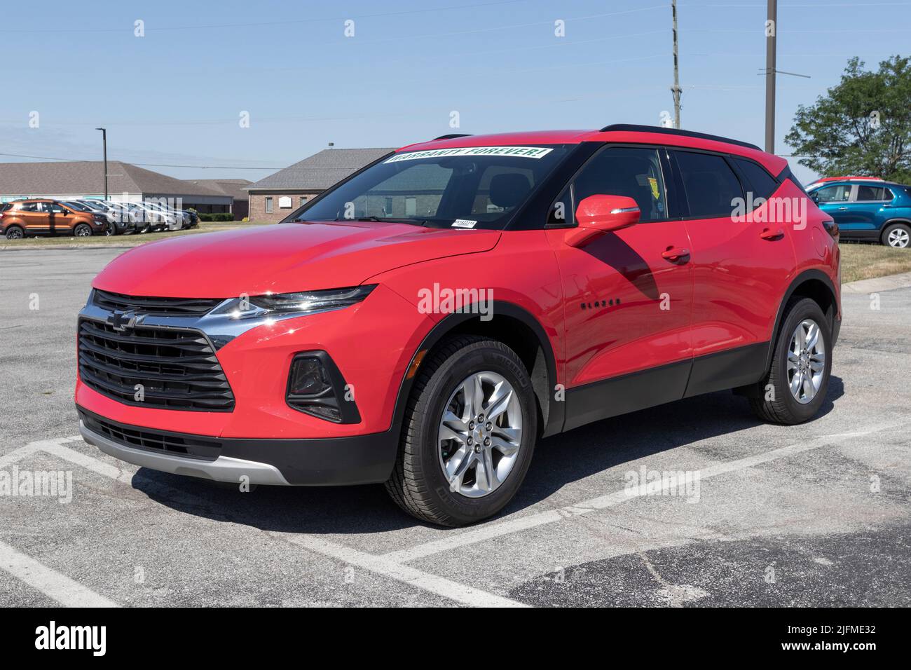 Avon Circa July 2022 Used Chevrolet Blazer On Display With Supply