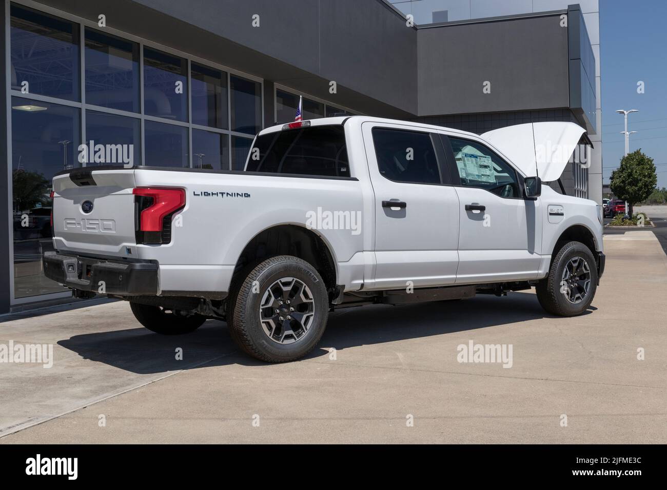 Plainfield - Circa July 2022: Ford F-150 Lightning Frunk display. Ford ...