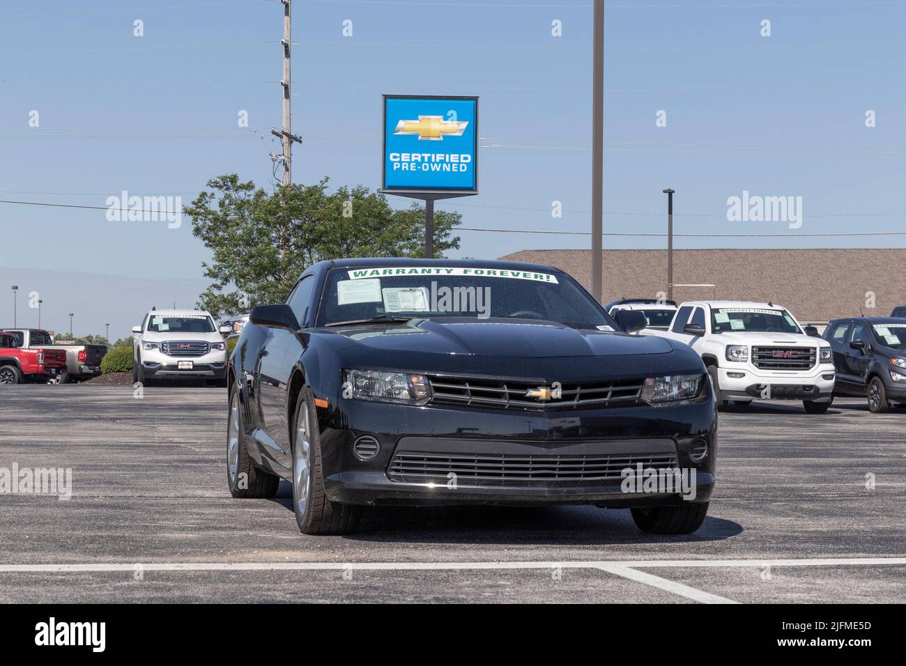 Avon - Circa July 2022: Used Chevrolet Camaro on display. With supply ...