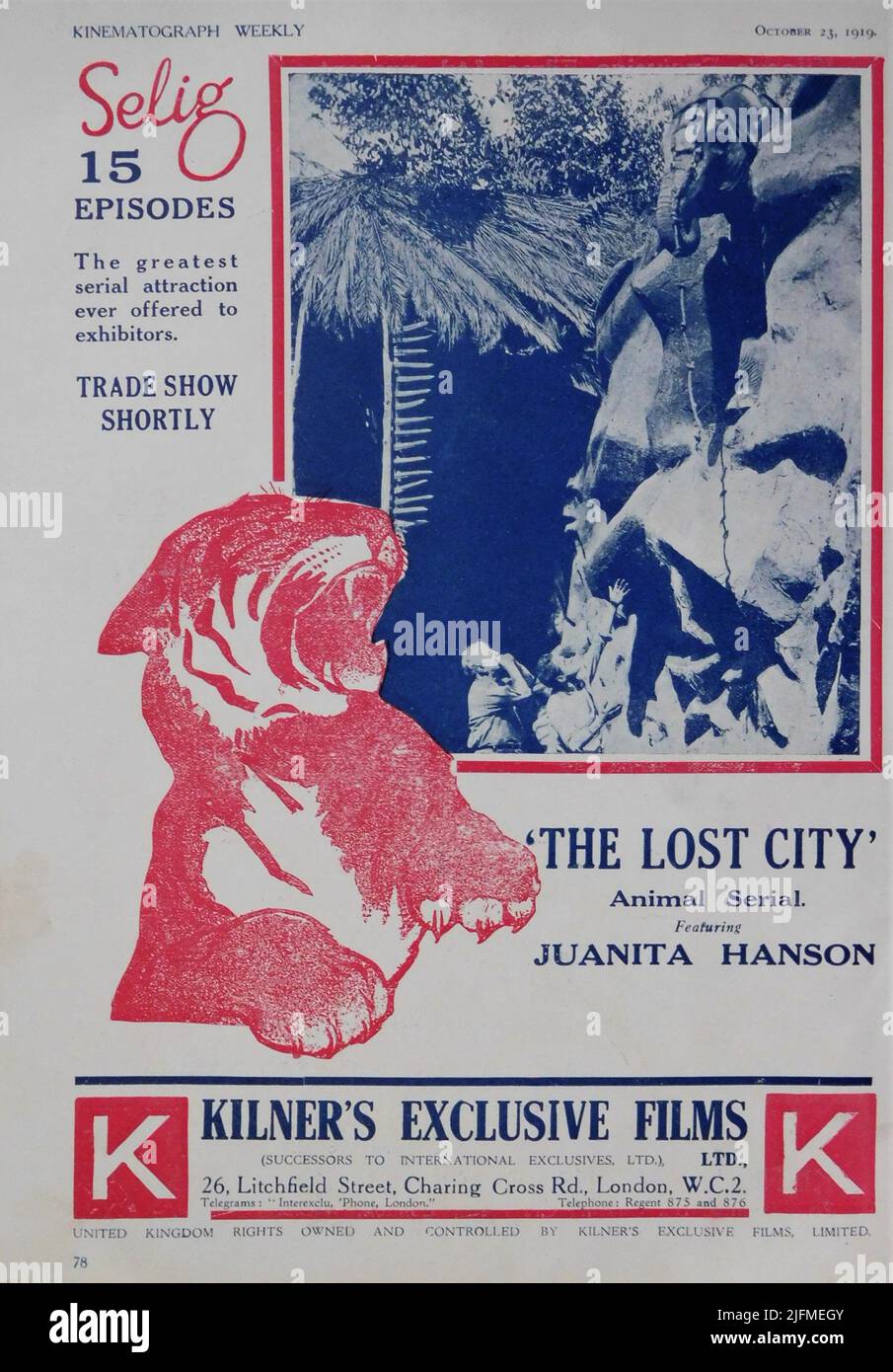 JUANITA HANSON in the 15 Episode Animal Serial THE LOST CITY aka THE ...
