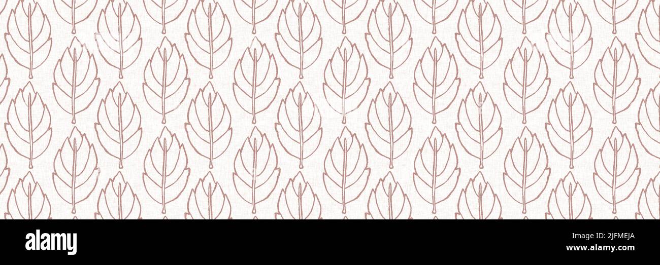 Gender neutral foliage leaf seamless raster border. Simple whimsical 2 ...