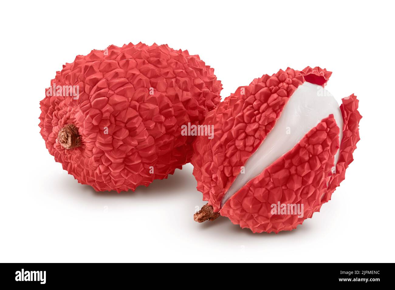 lychee fruit isolated on white background with full depth of field ...