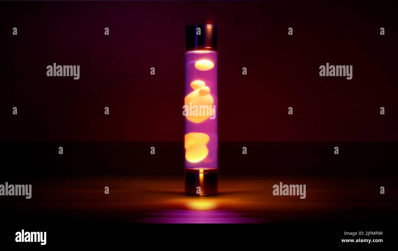 pink and orange colorful lava lamp glowing on the floor - object 3D ...