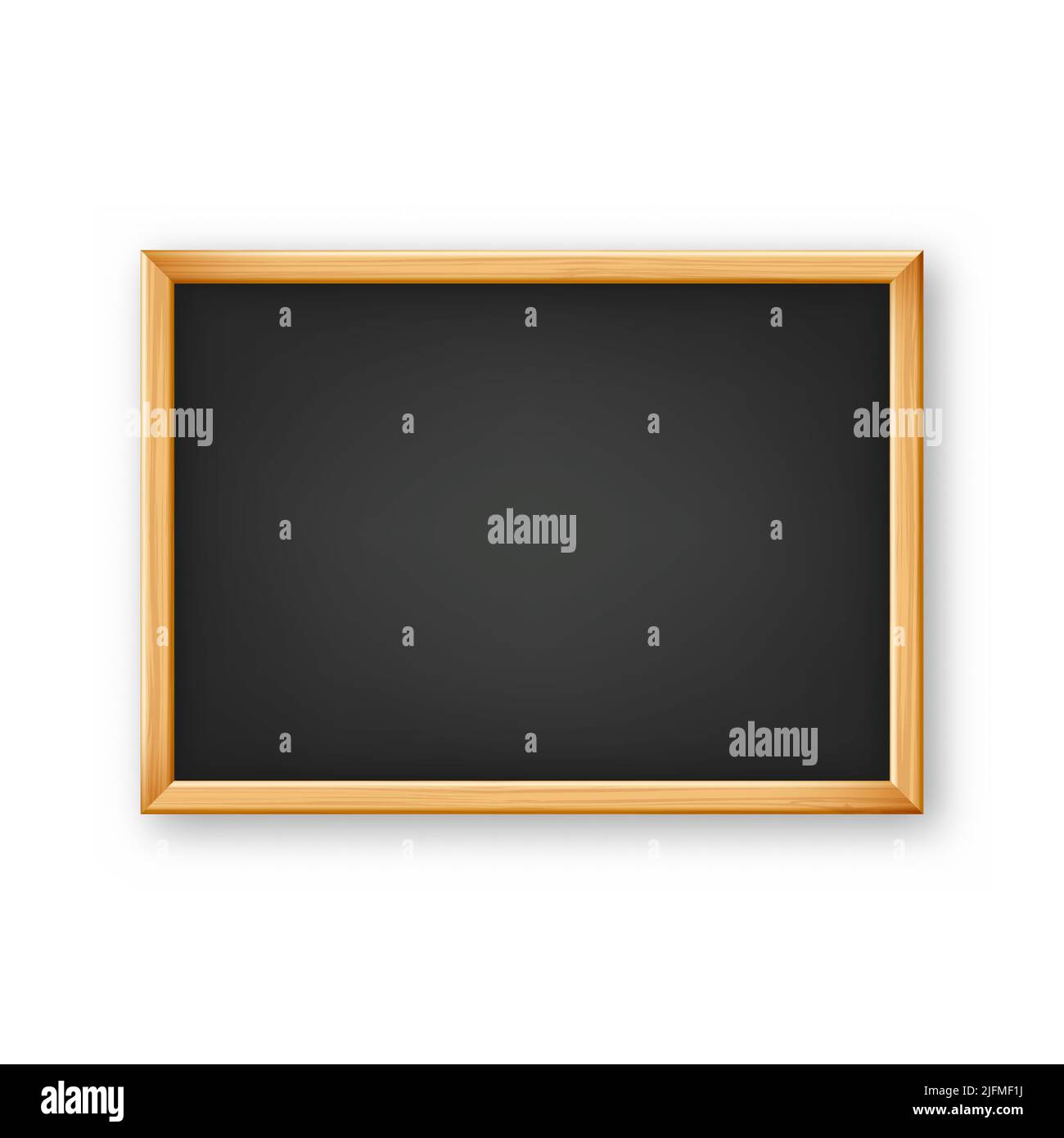 Realistic blank chalkboard in a wooden frame. School blackboard with ...
