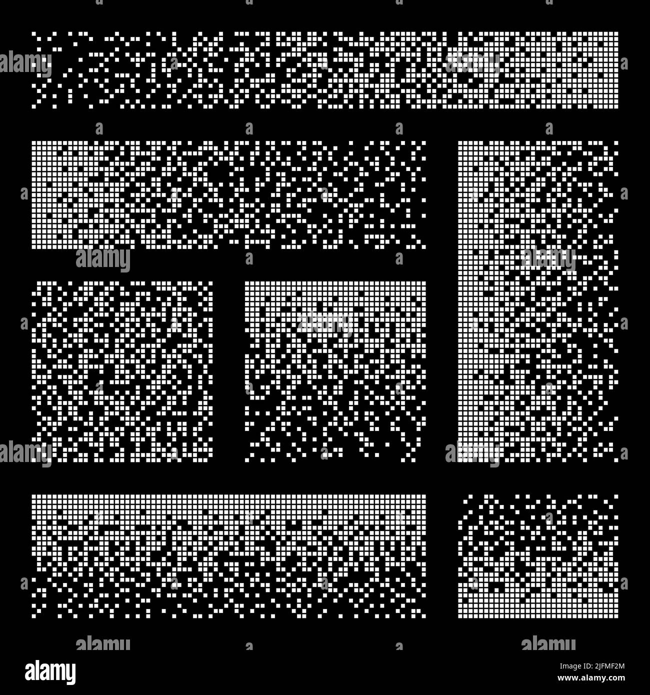 Pixel disintegration, decay effect. Various rectangular elements made ...