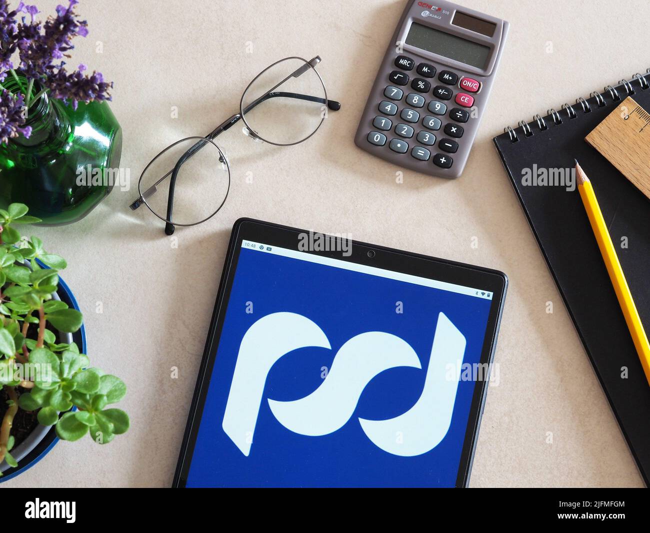 Germany. 04th July, 2022. In this photo illustration, Shanghai Pudong ...