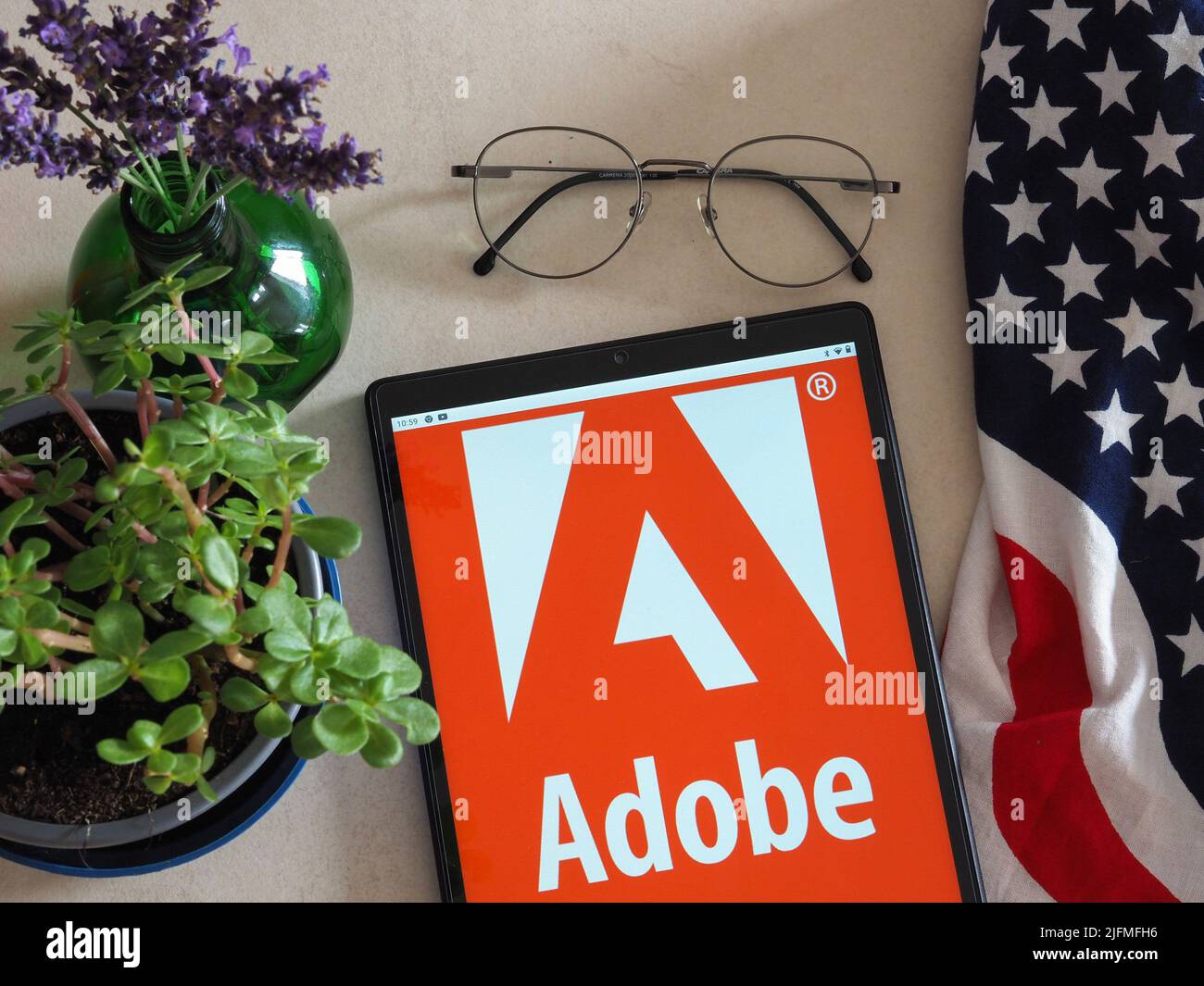 Germany. 04th July, 2022. In this photo illustration, Adobe, Inc. logo ...