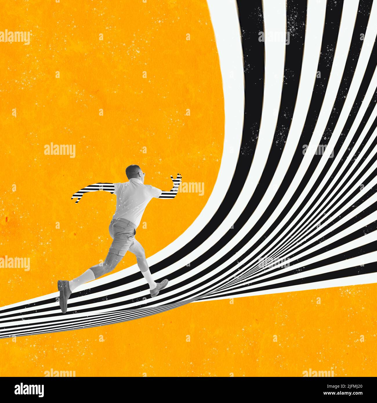 Contemporary art collage. New idea or creative inspiration. Man with ...