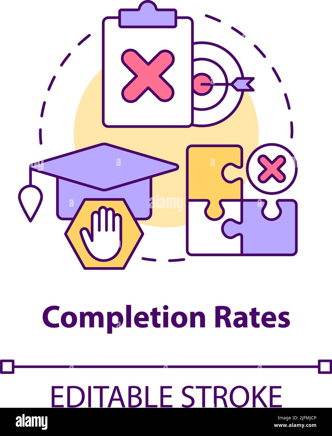 Completion rates concept icon Stock Vector Image & Art - Alamy