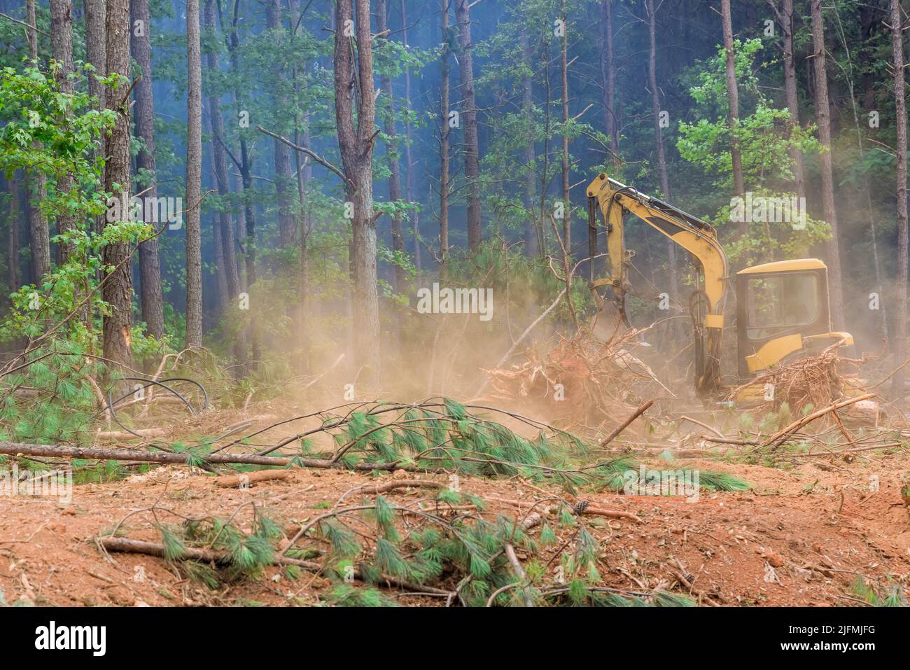 As part of the process to prepare land for the construction of houses ...