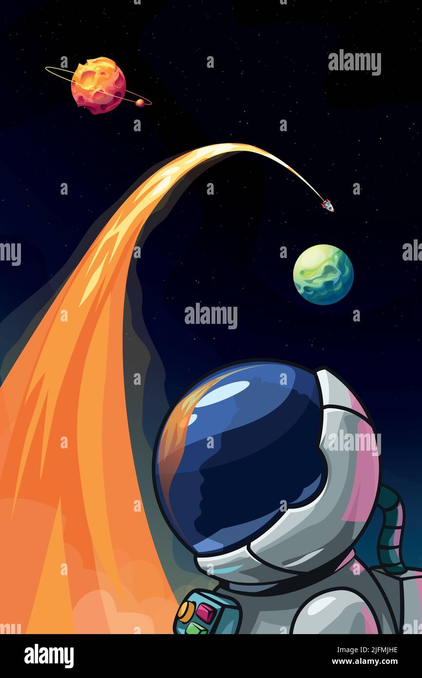 Spaceship in deep space Stock Vector Images - Alamy