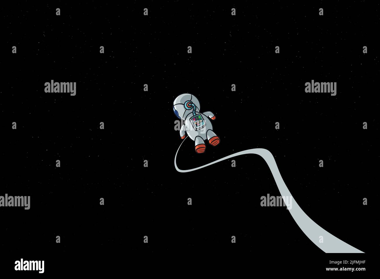 flying astronaut in a dark deep space Stock Vector Image & Art - Alamy