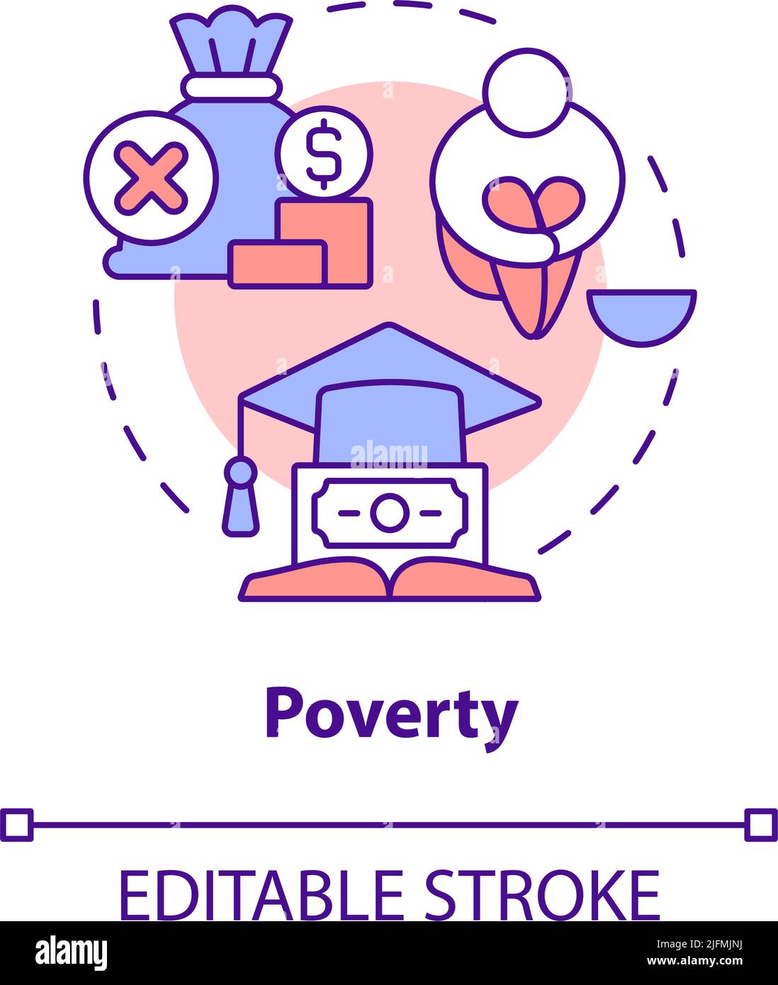 Poverty concept icon Stock Vector Image & Art - Alamy