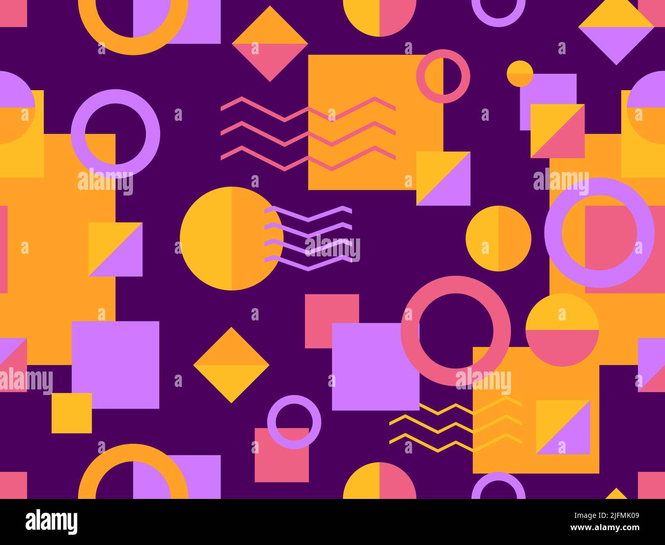 Geometric seamless pattern in 80s style. Background with colorful ...
