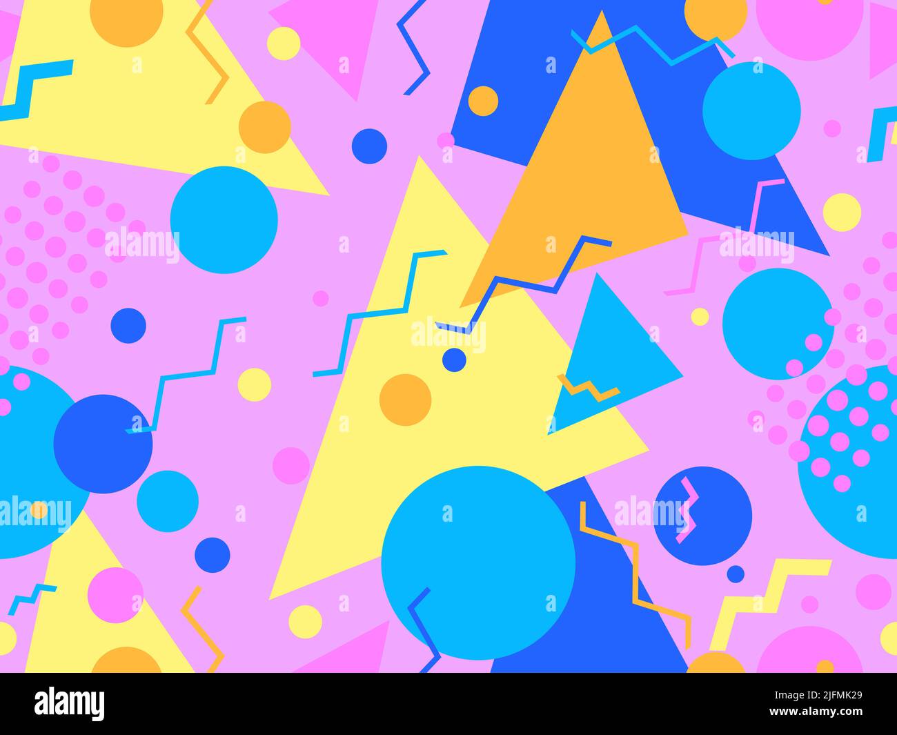 Geometric seamless pattern in 80s memphis style. Colorful background ...