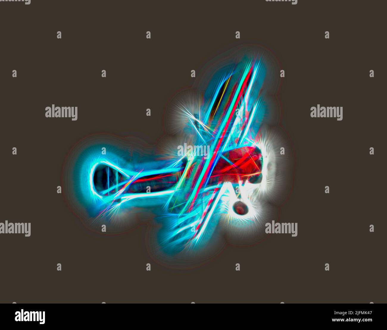 Biplane neon unique design vintage old airplane bright colourful ...