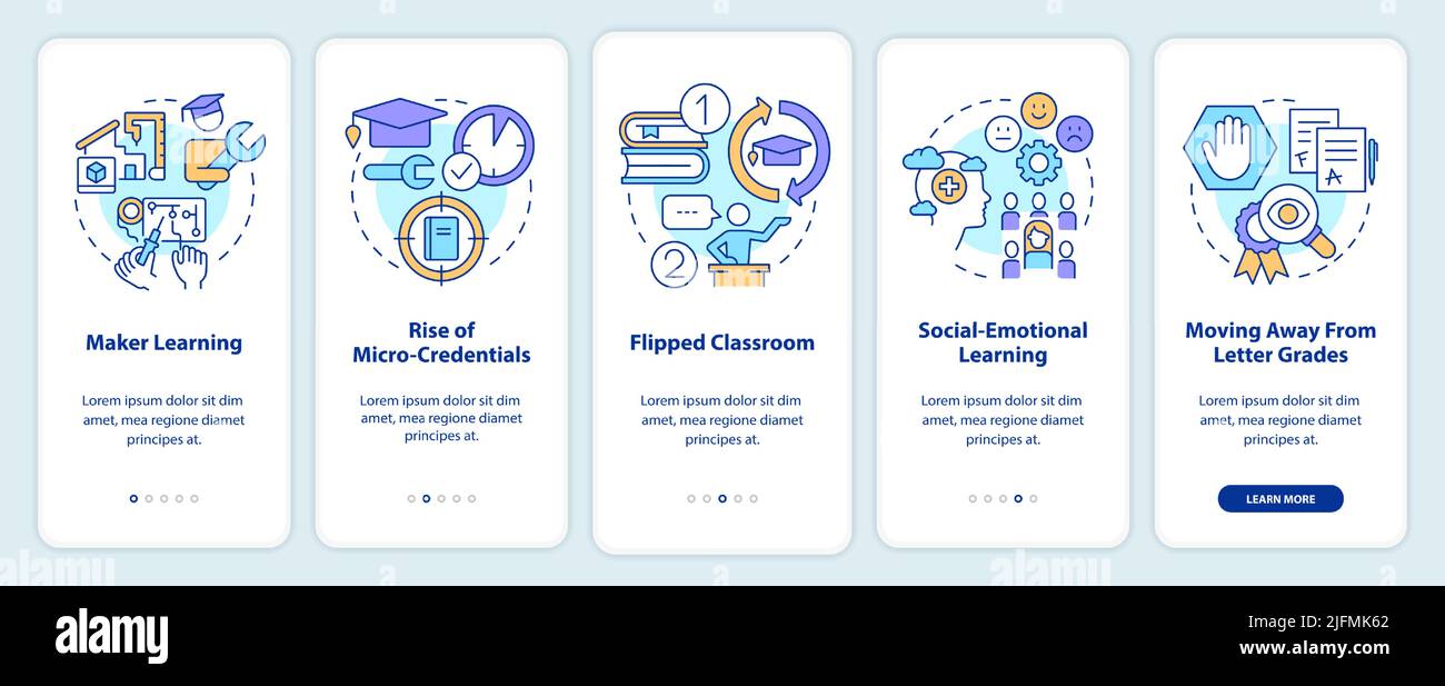 Trends in education onboarding mobile app screen Stock Vector Image ...