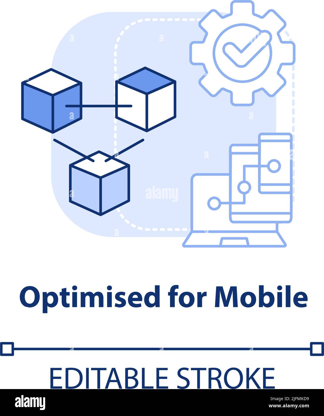 Optimized for mobile light blue concept icon Stock Vector Image & Art ...