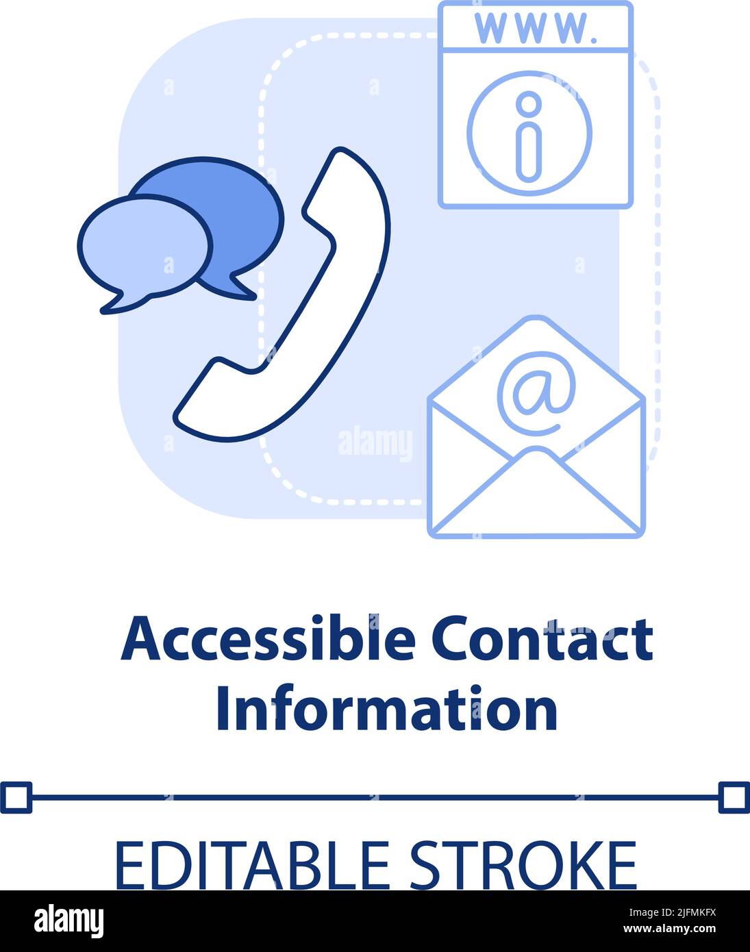 Accessible contact information light blue concept icon Stock Vector ...