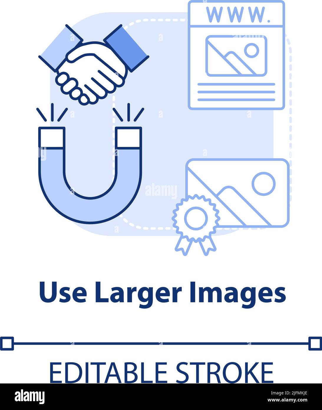 Use larger images light blue concept icon Stock Vector Image & Art - Alamy