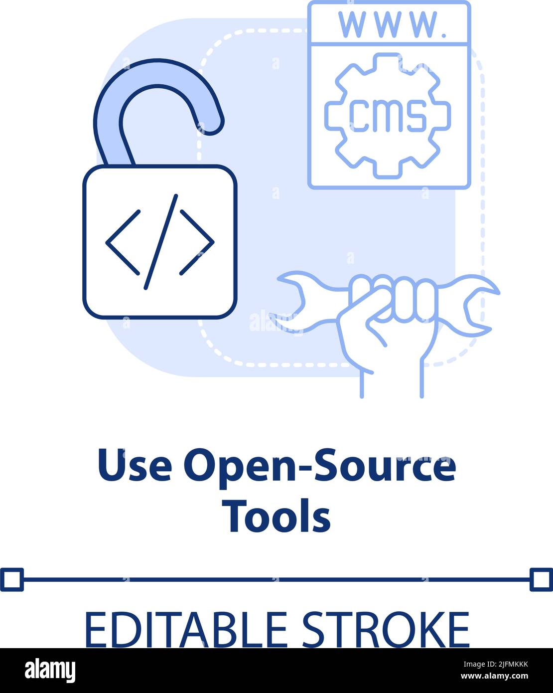 Use open-source tools light blue concept icon Stock Vector Image & Art ...