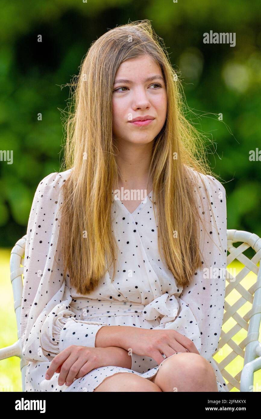 Princess Infanta Sofia of Spain during a visit to Palauet Albeniz in ...