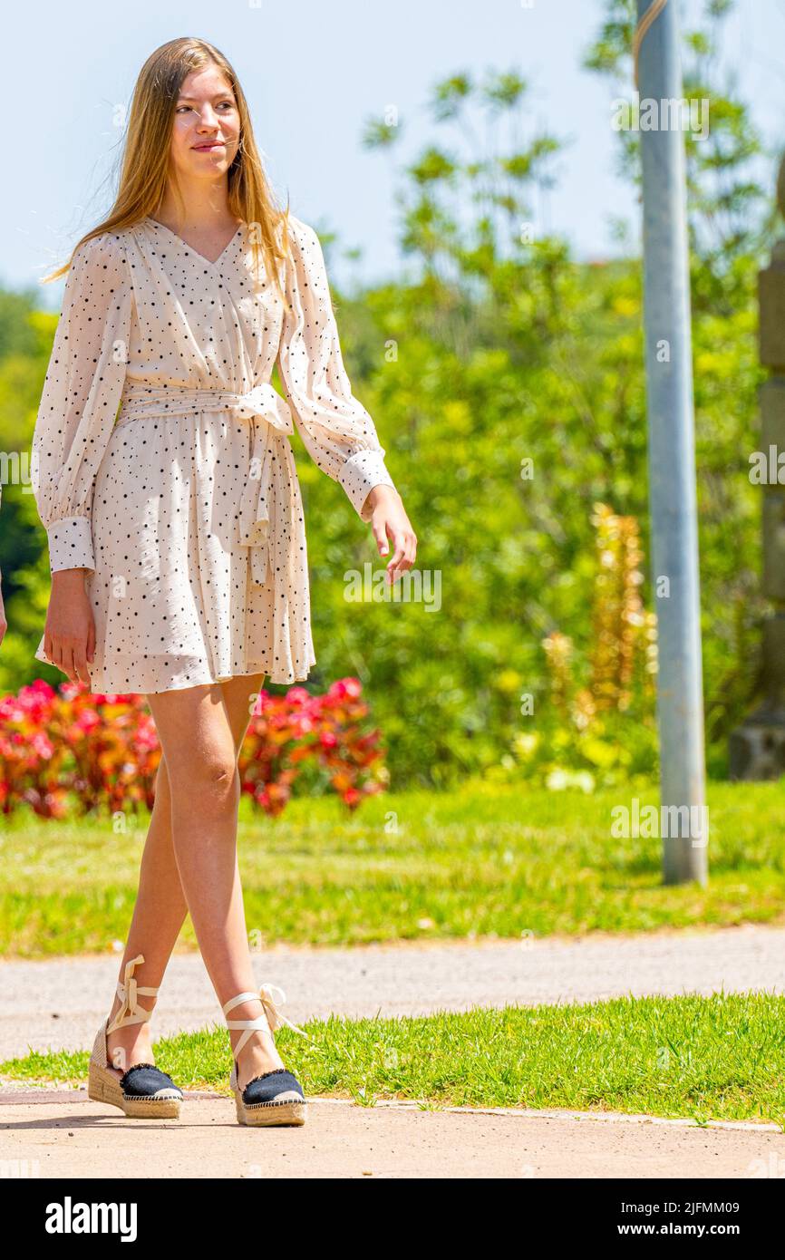 Princess Infanta Sofia of Spain during a visit to Palauet Albeniz in ...