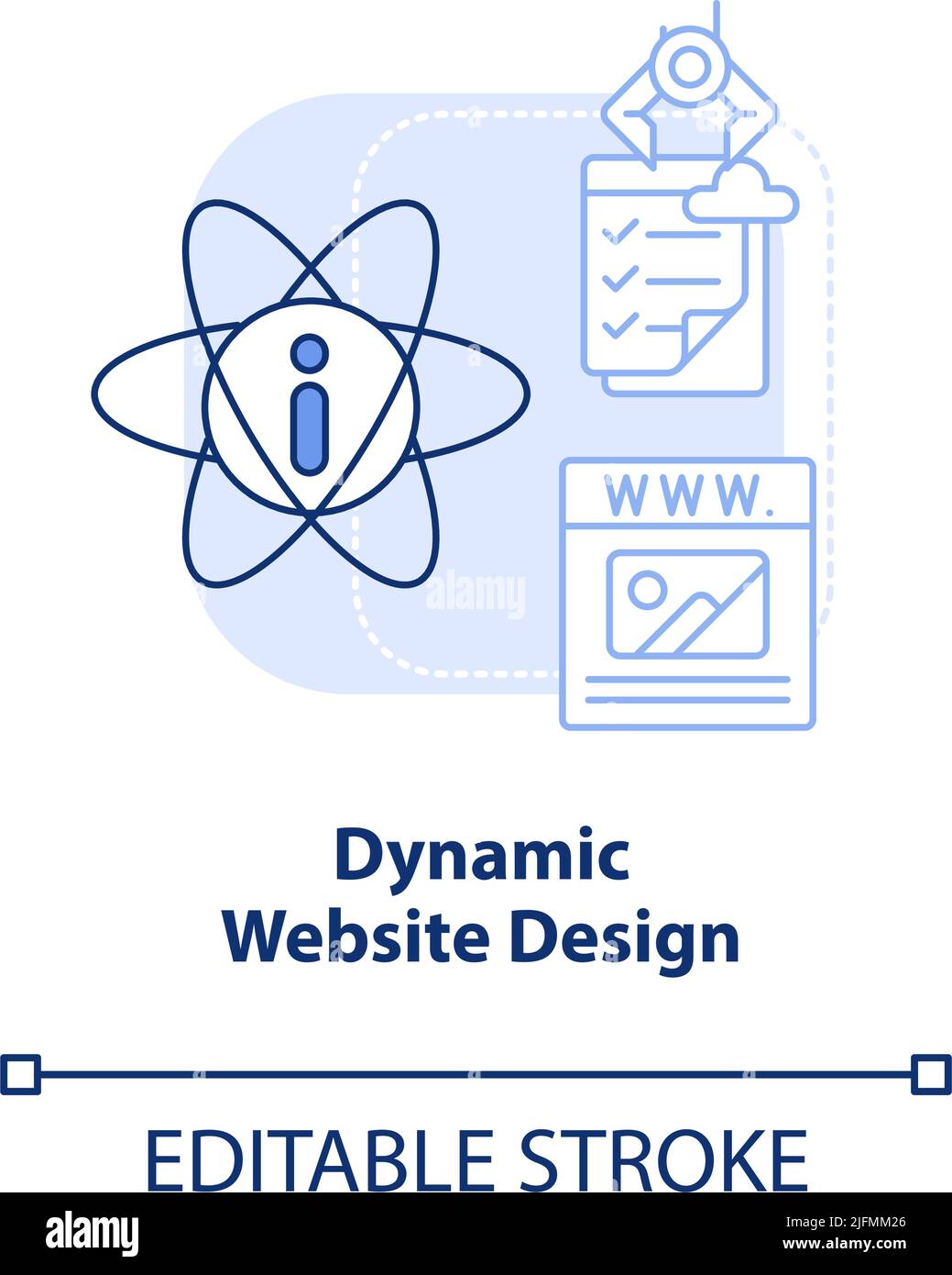 Dynamic website design light blue concept icon Stock Vector Image & Art ...