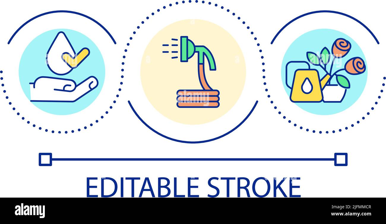 Watering plants flat icon Cut Out Stock Images & Pictures - Alamy