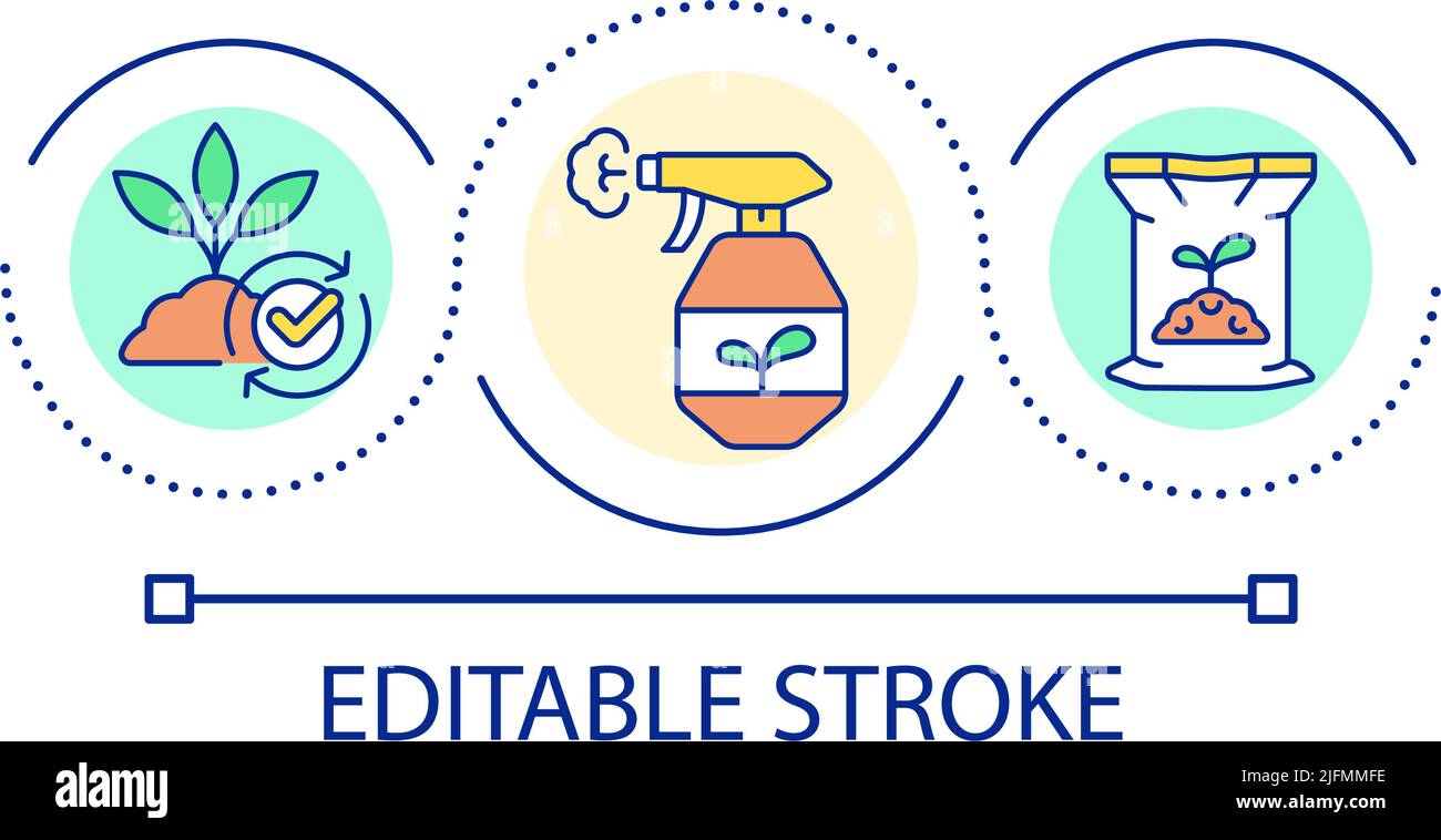 Plants feeding and supplements loop concept icon Stock Vector Image ...