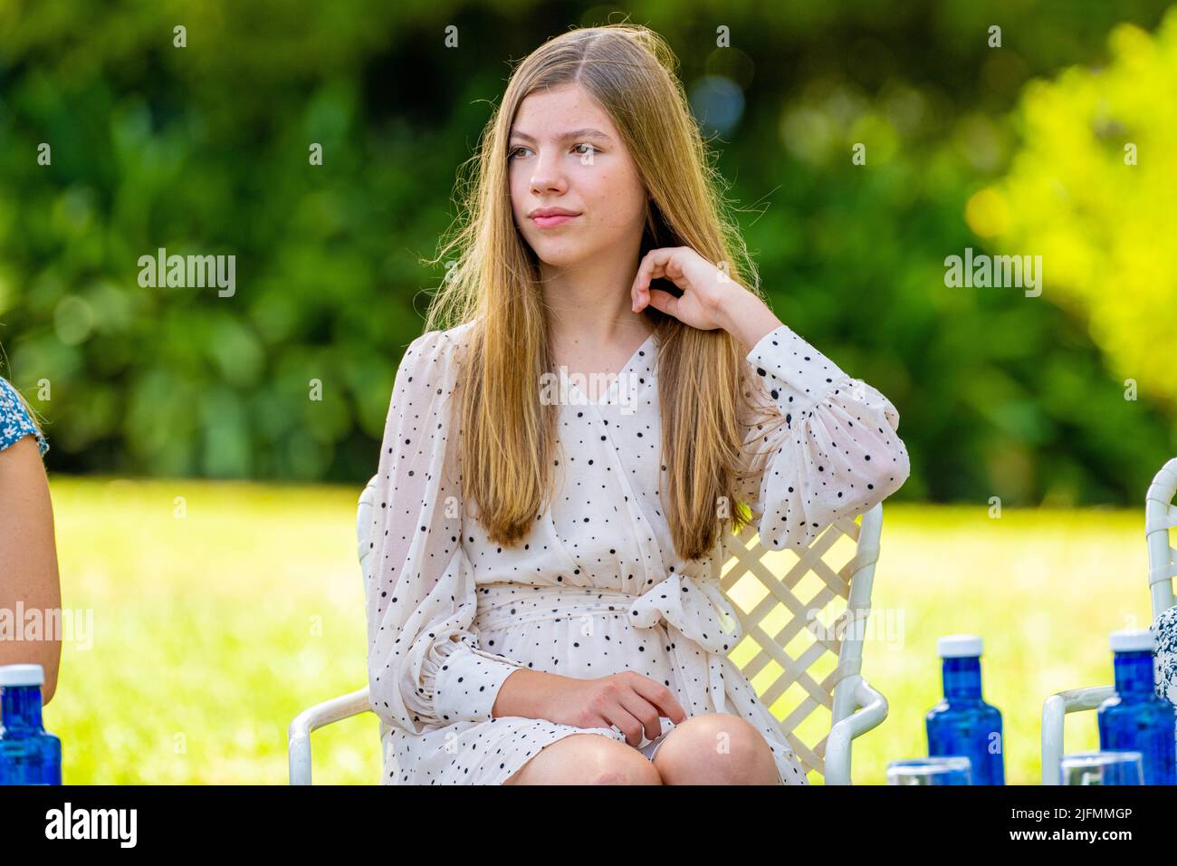 Princess Infanta Sofia of Spain during a visit to Palauet Albeniz in ...