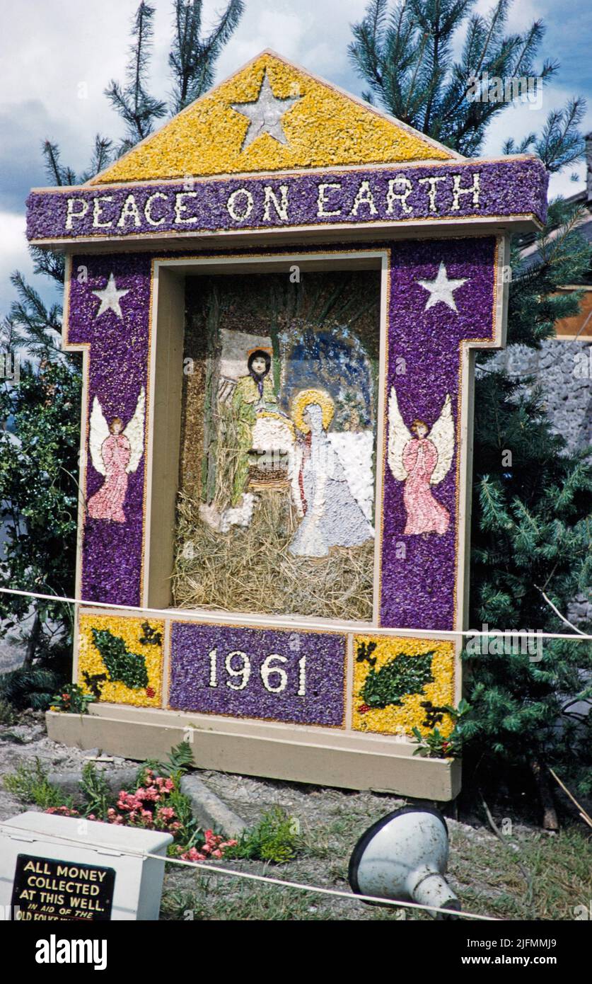 Well dressing, Bradwell, Peak District, Derbyshire, England, UK 1961 ...